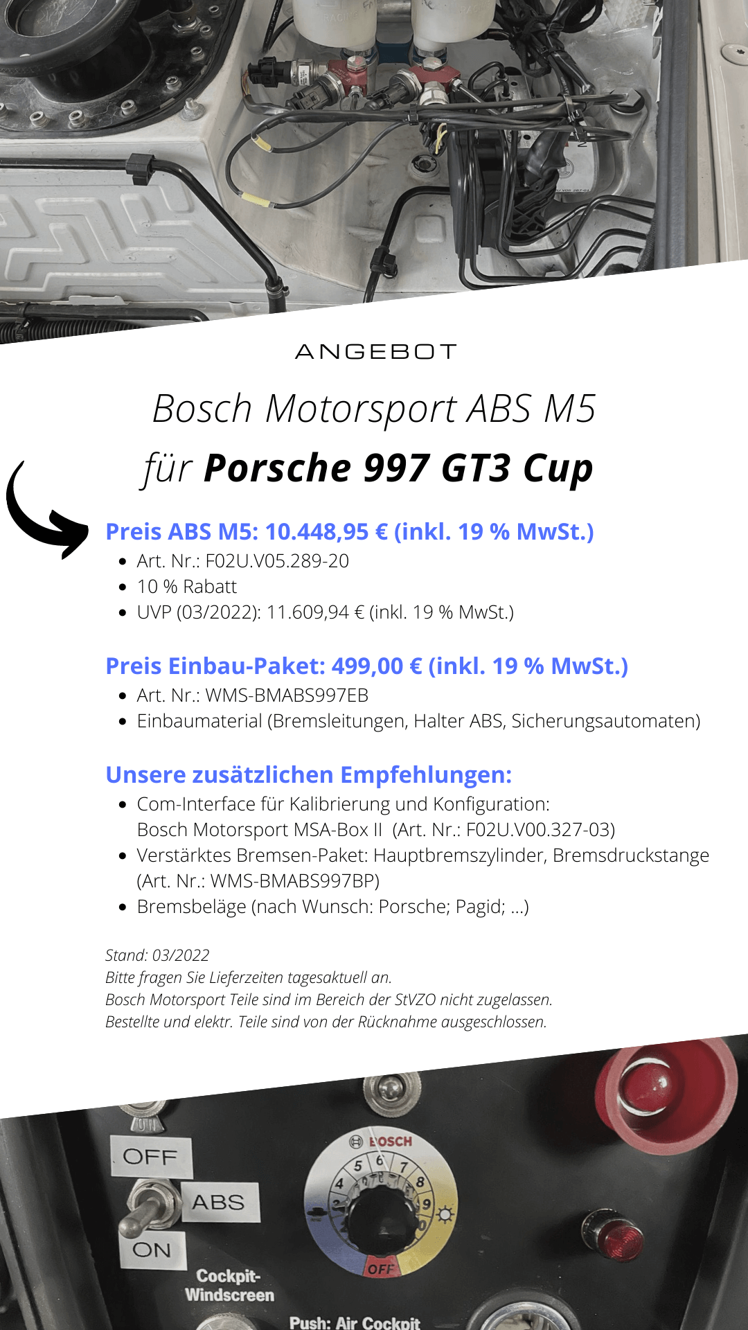 Bosch Motorsport ABS M5 für 997 GT3 Cup - Wendland Tuning